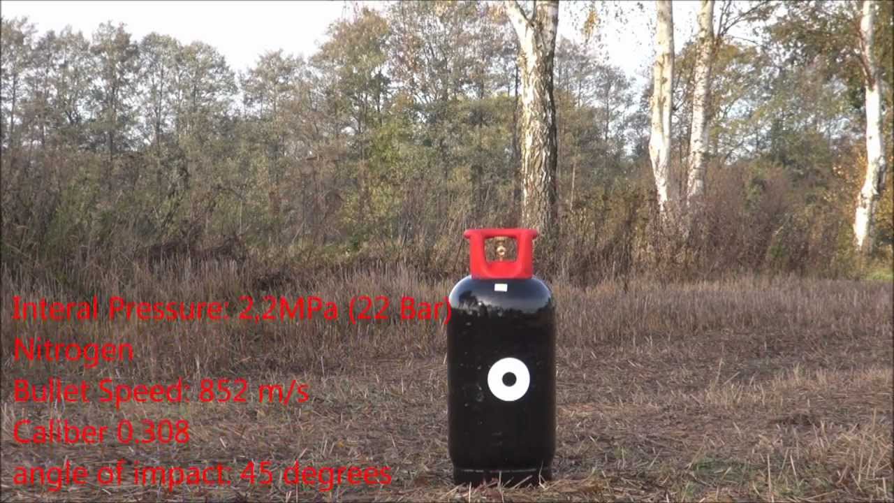 LPG cylinder bullet test - YouTube