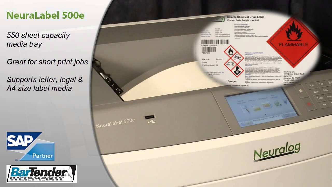 NeuraLabel 500e GHS Compliant Labeling Printer from NeuraLog - YouTube