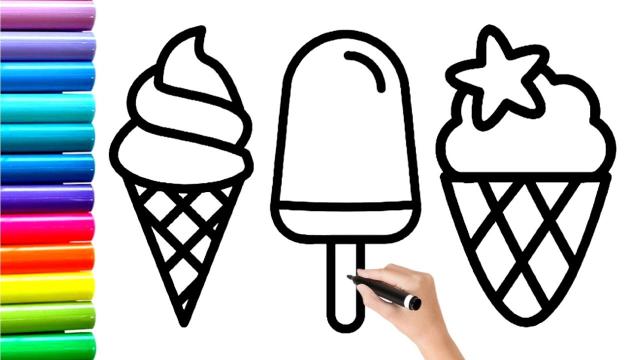 How to Draw Delicious Ice Creams | Ice Creams Drawing, Painting and ...