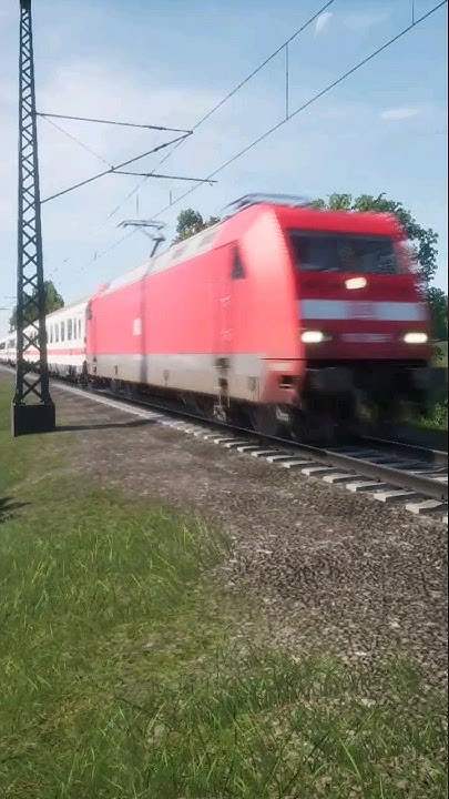 Durchfahrt eines IC 1 mit BR 101 in TSW3 - YouTube