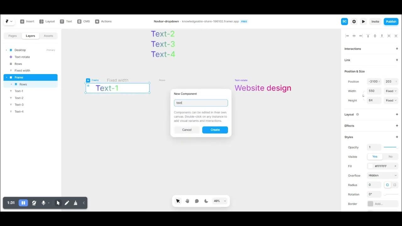 Framer Tutorial How To Make Text Rotate In Framer Framer Nocode Youtube