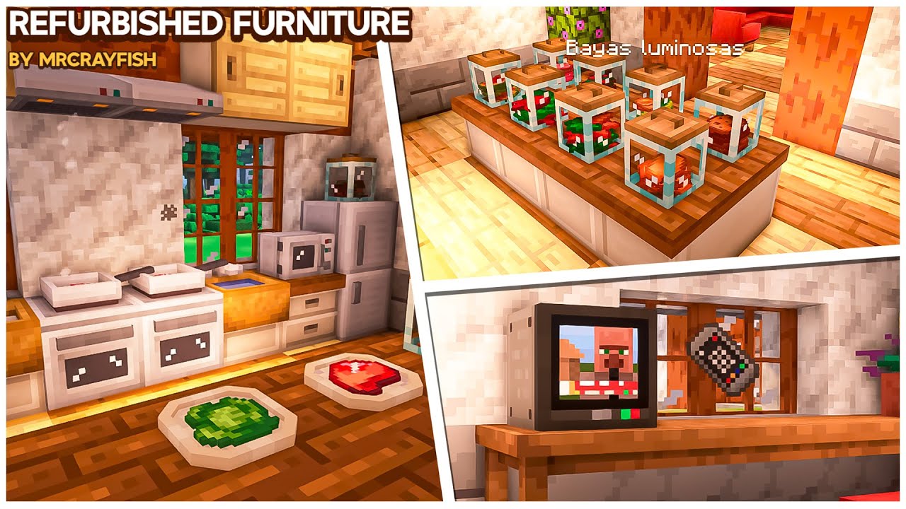 El mejor Mod de Decoracion para Minecraft 1.21!! Furniture Refurbished ...