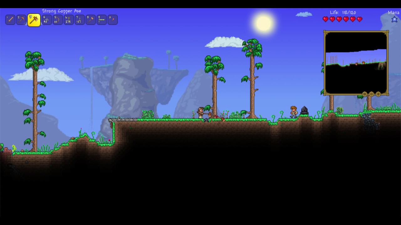 Terraria - beginning of my house. - YouTube