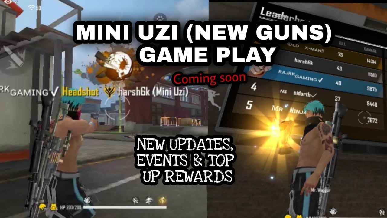 FREE FIRE MINI UZI GUN GAME PLAY & SOME EVENTS, UPDATES.. - YouTube