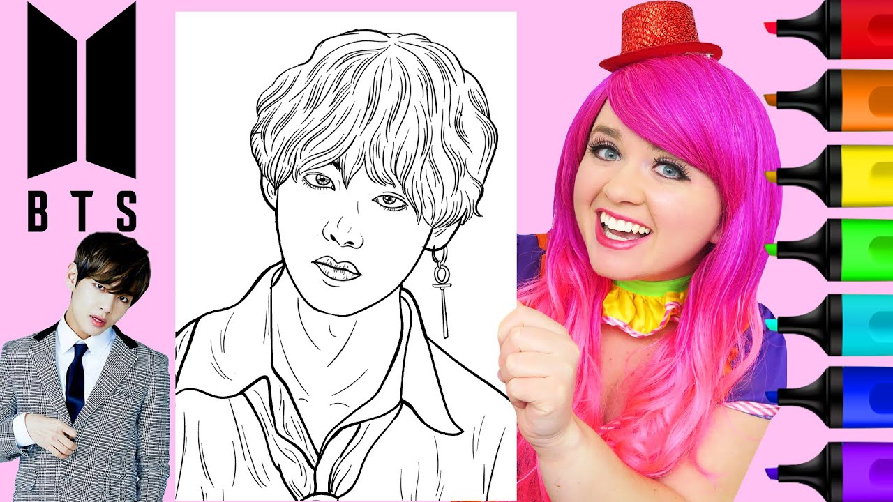 Coloring BTS V | Kim Tae-hyung | Markers - YouTube