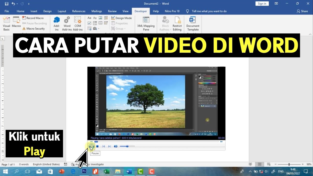 Cara Memasukkan Video ke Word - YouTube