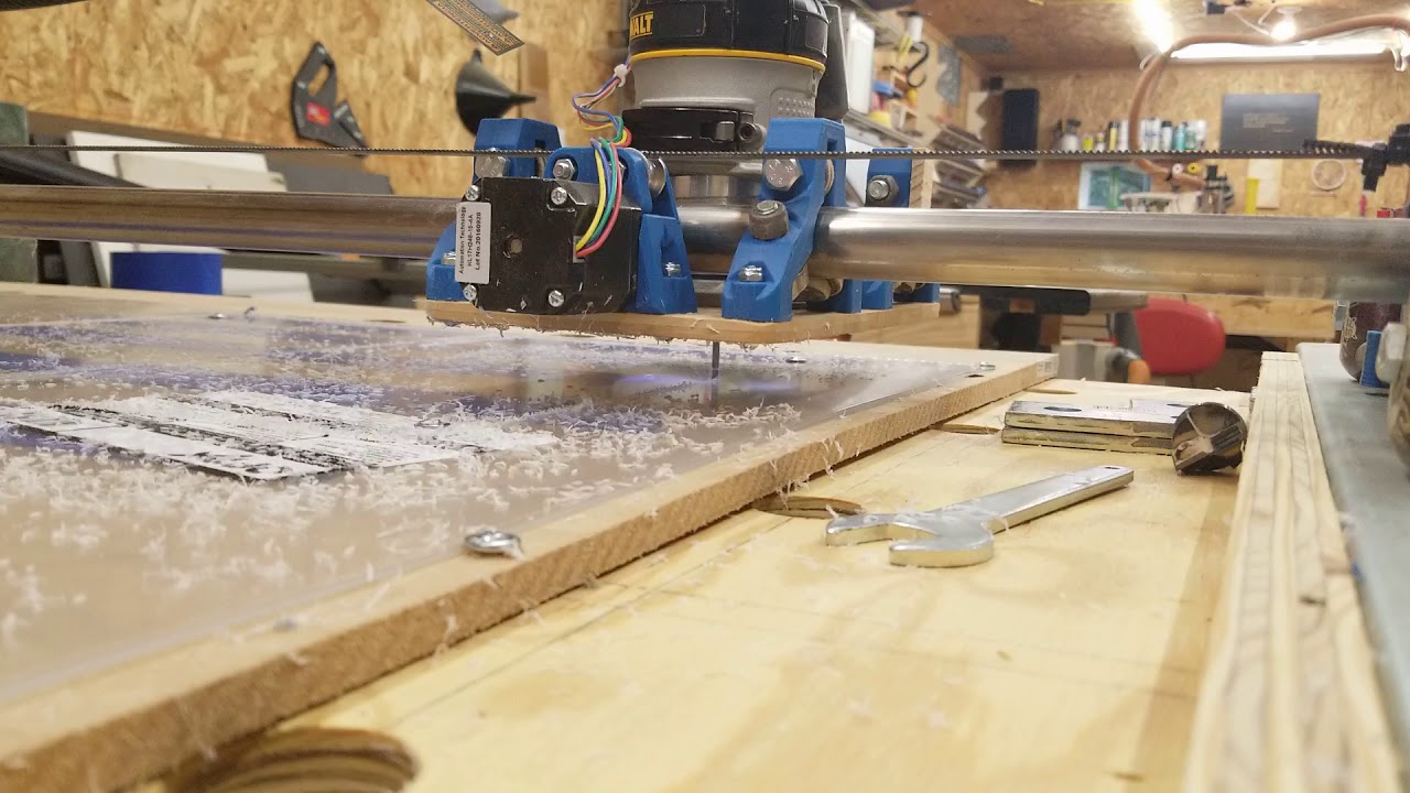 MPCNC Lowrider cutting railcore doors in acrylic. - YouTube