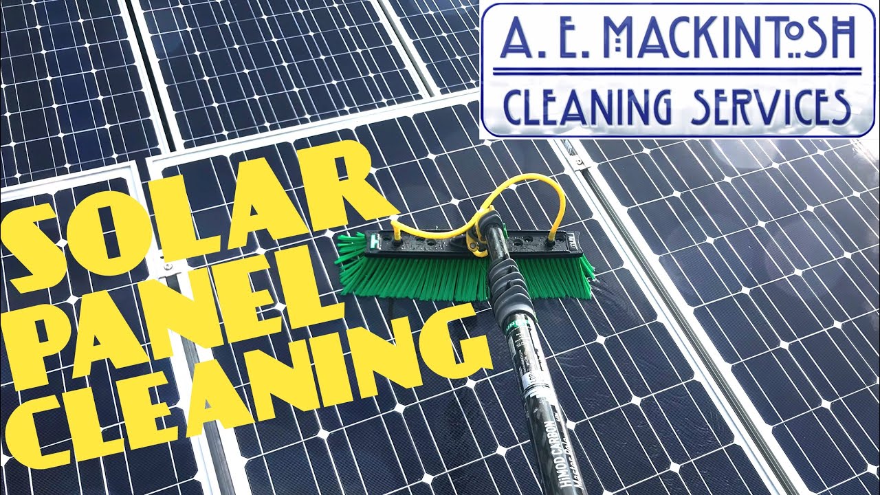 Solar Panel Clean Using Water Fed Pole - YouTube