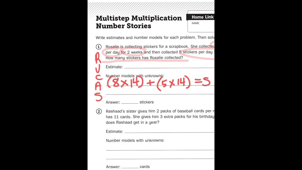 Everyday Math, 4th Grade, Home Links 4.12 "Multistep Multiplication ...