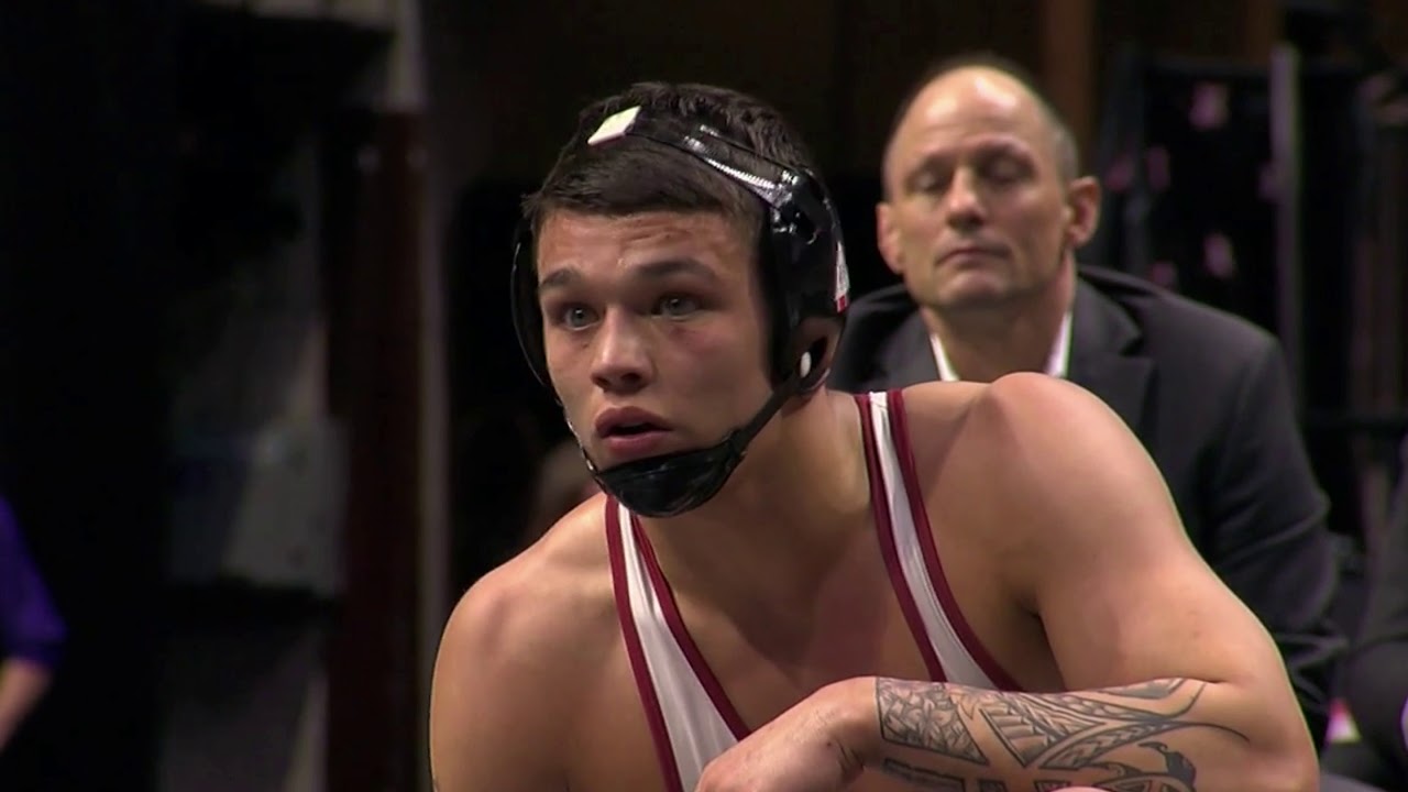 174lbs Bryce Steiert (UNI) fall Anthony Mantanona (Oklahoma) - YouTube