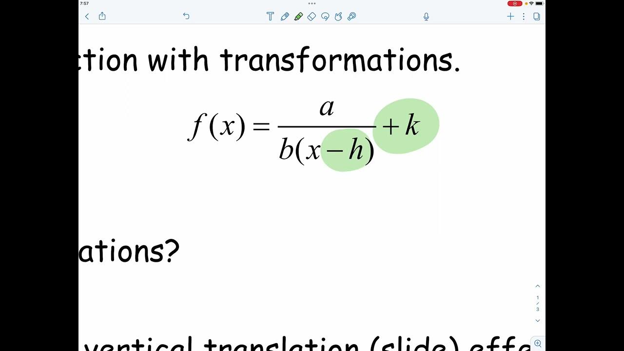 [Alg2] Graphing Reciprocal Functions: Reading Transformations from Equations - YouTube