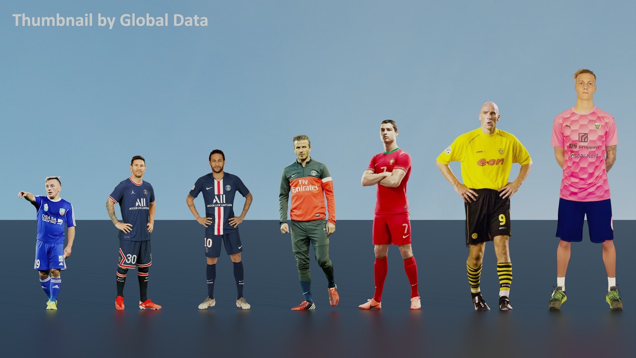 TALLEST Footballers HEIGHT Comparison | 3d Animation comparison - YouTube