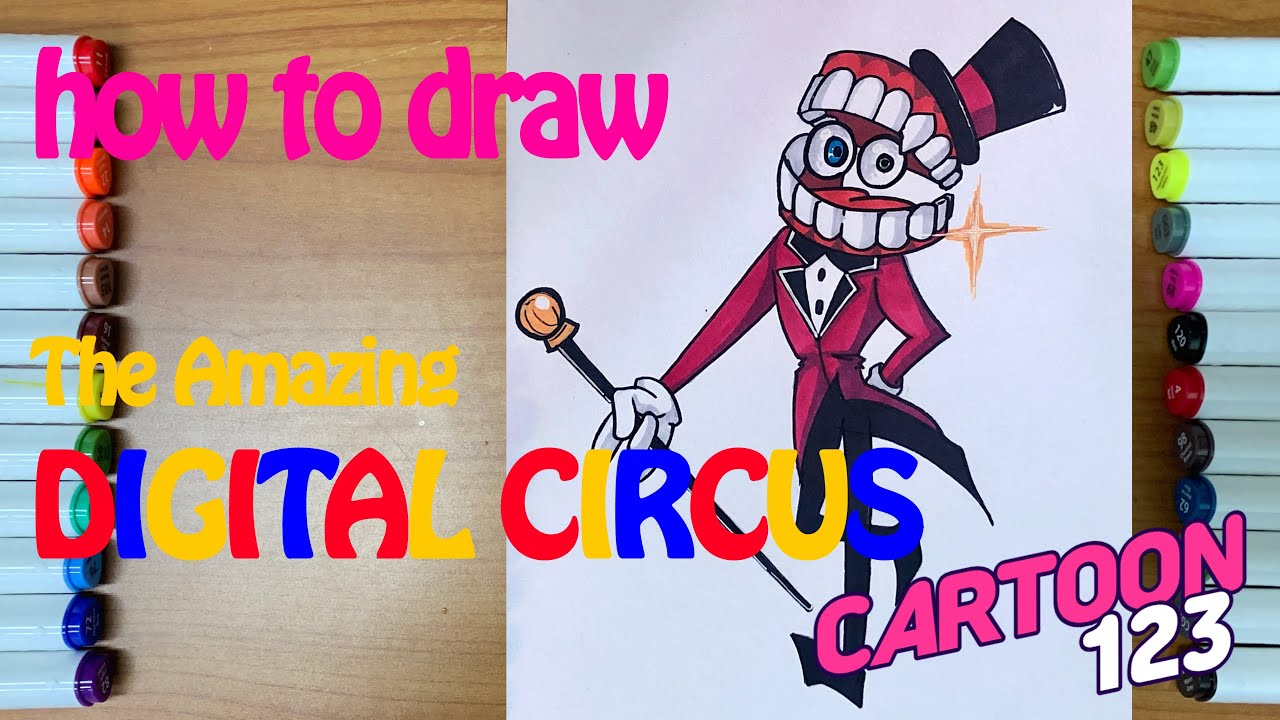 How To Draw and color The Amazing DIGITAL CIRCUS l Caine - YouTube