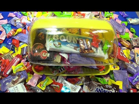 a lot of candy , BREAD BOX full of candy , full of sweets - YouTube