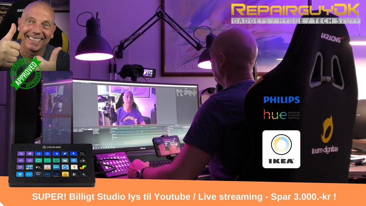 SUPER! Billigt Studio lys til Youtube / Live streaming - Spar 3.000.-kr ...