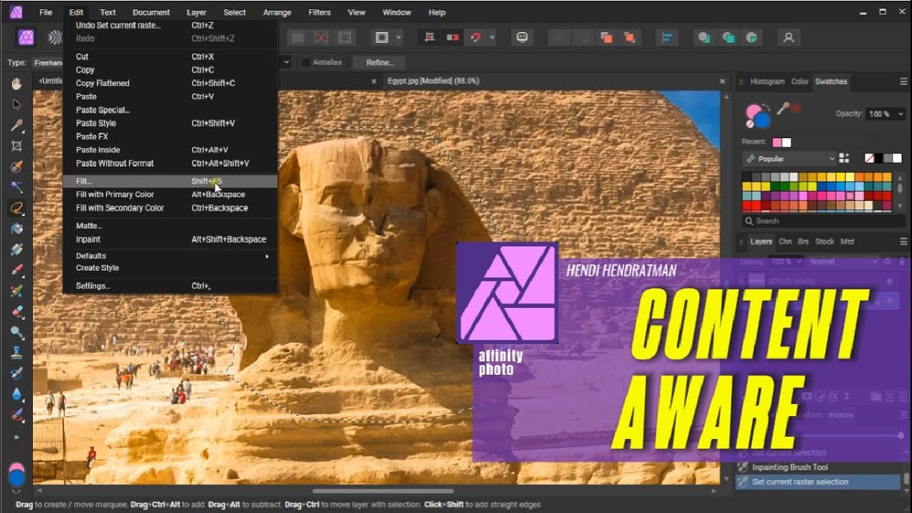 Content Aware Fill - Adobe Photoshop vs Affinity Photo - YouTube
