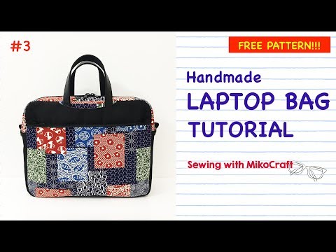 Cara membuat tas laptop ( pola PDF gratis)  - Tutorial by Mikocraft