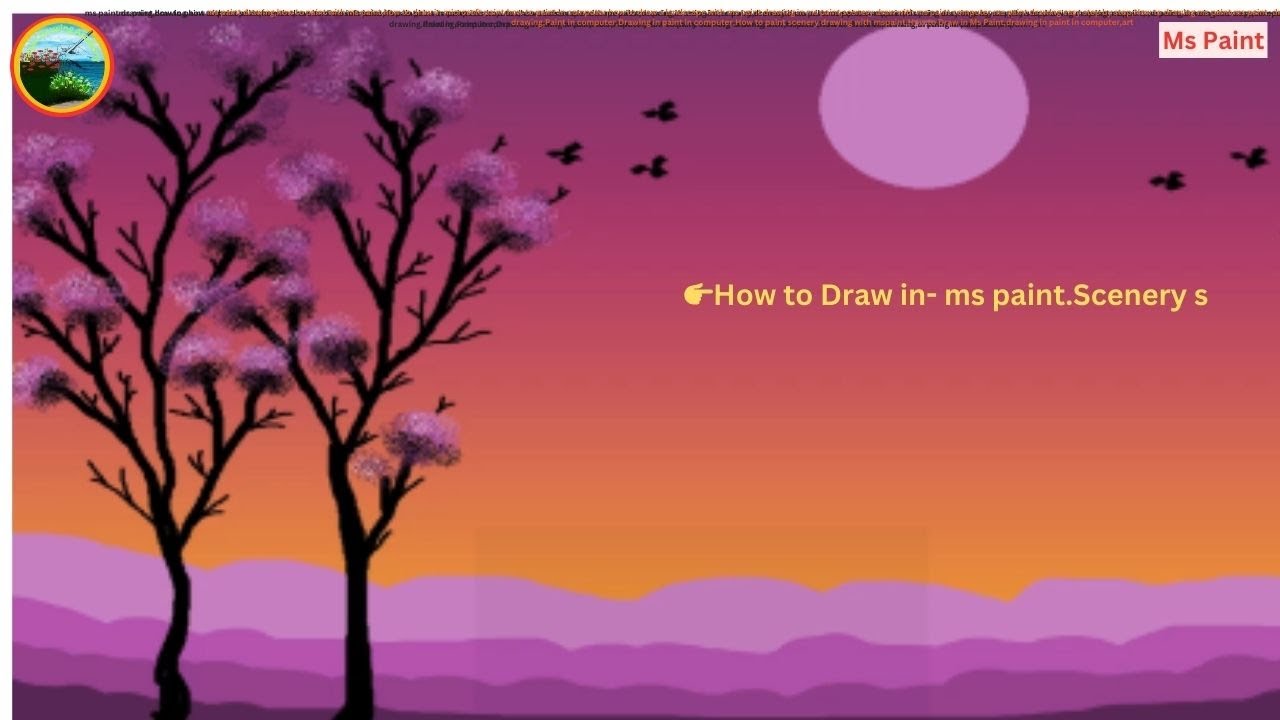 👉How to Draw in- ms paint.Scenery drawing in-ms paint.computerart ...
