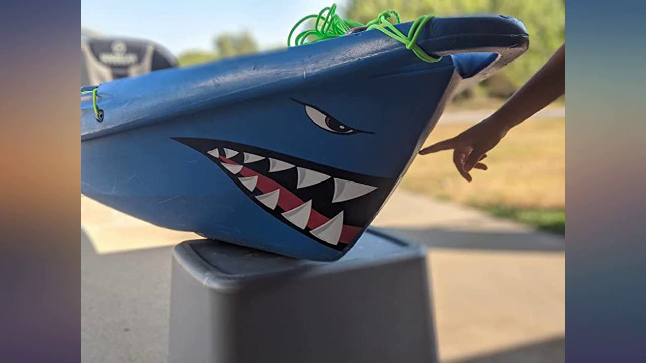 welddecals Shark Teeth Mouth Decal Stickers Kayak Canoe Jet Ski Hobie ...