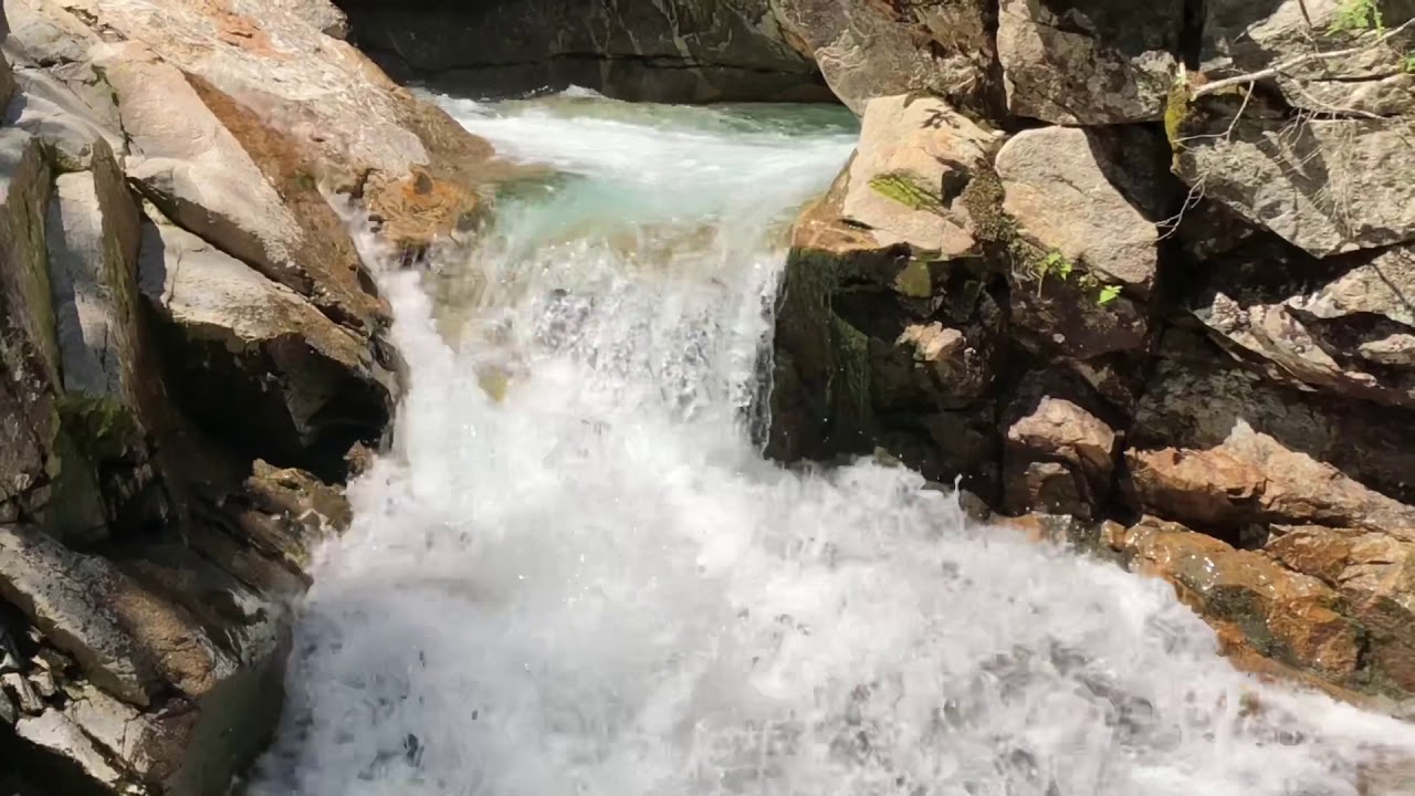The Basin waterfalls tour in Franconia Notch State Park, New Hampshire ...