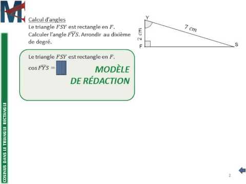 4ème - COSINUS - Calcul d'angles - YouTube