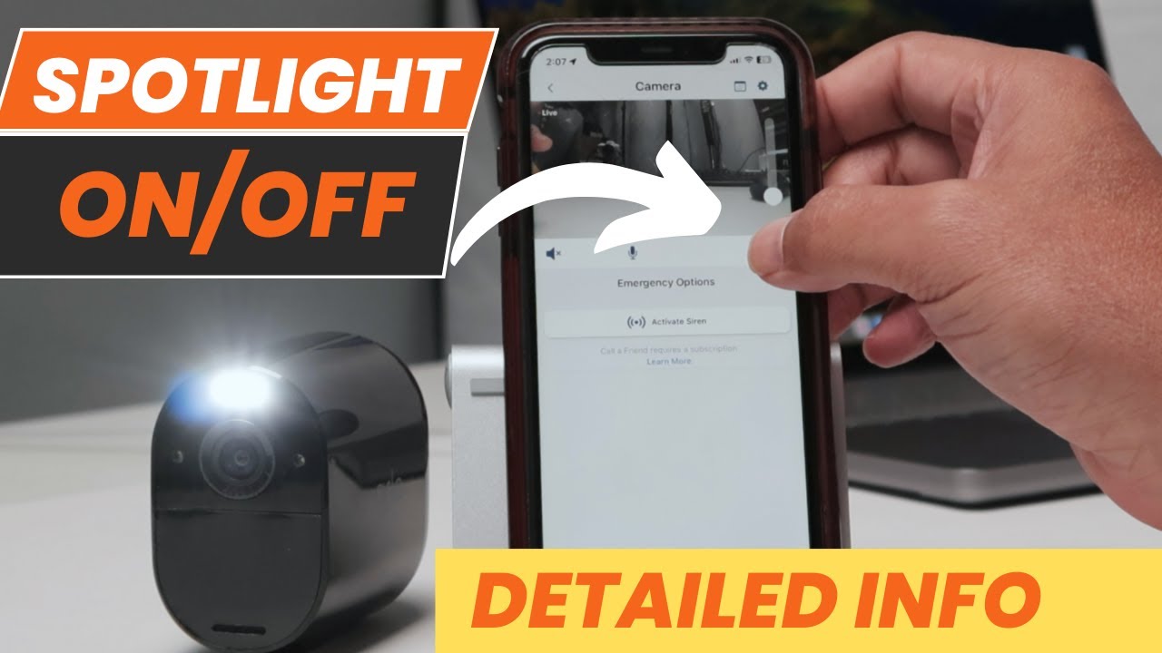 How to turn Off the Spotlight on Arlo Essential Camera - YouTube