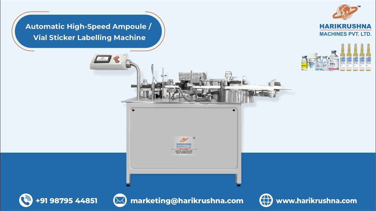 Automatic High-Speed Ampoule / Vial Sticker Labeling Machine - YouTube
