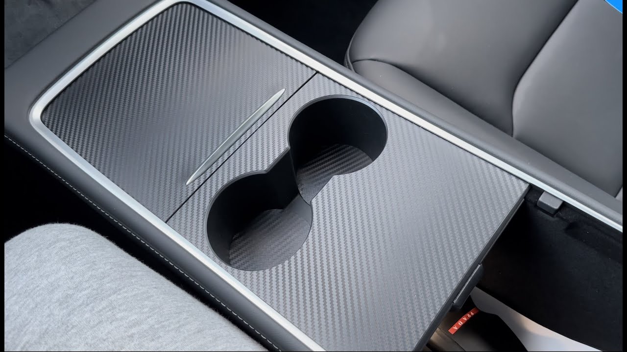 My 2023 Tesla Model Y Long Range Second Mod Center Console Wrap Matte ...