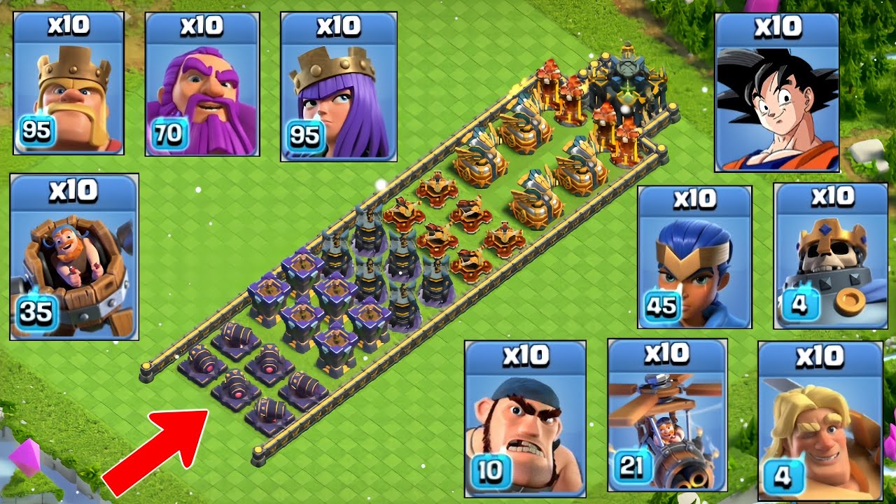 FIRE TRACK VS HERO | TH 17 MAX VS 10 ALL HERO WHO WHIL WIN | CLASH OF ...