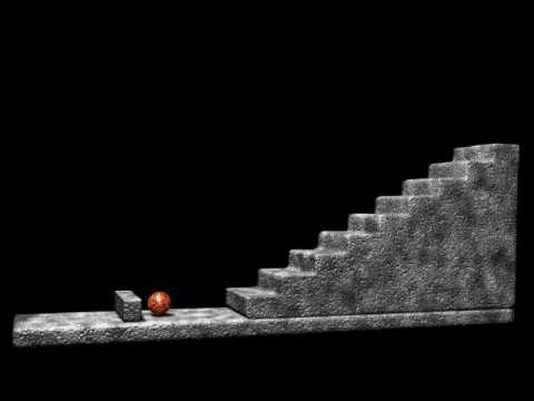 Ball falling downstairs 3d - YouTube