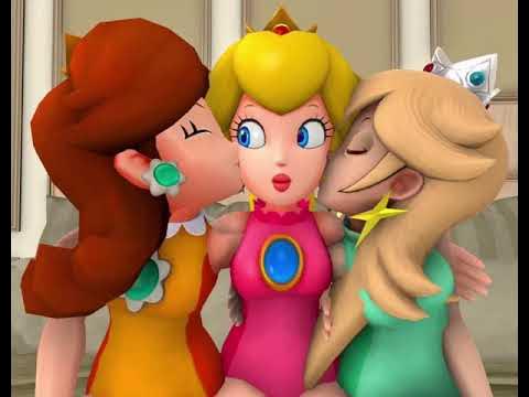 Princess Daisy And Princess Rosalina Kissing Princess Peach - YouTube