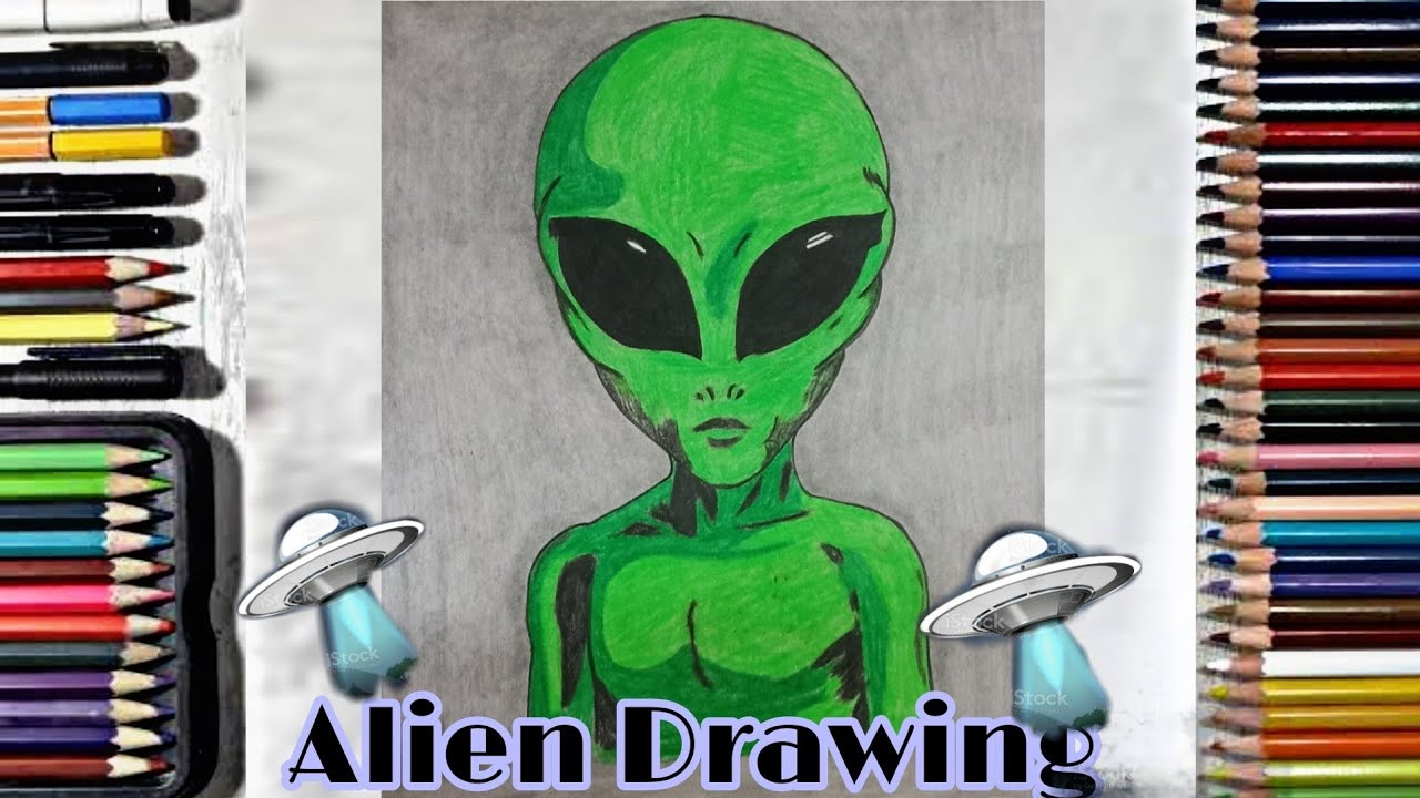 How to draw alien ! how to draw alien spaceship ! how to draw alien ...
