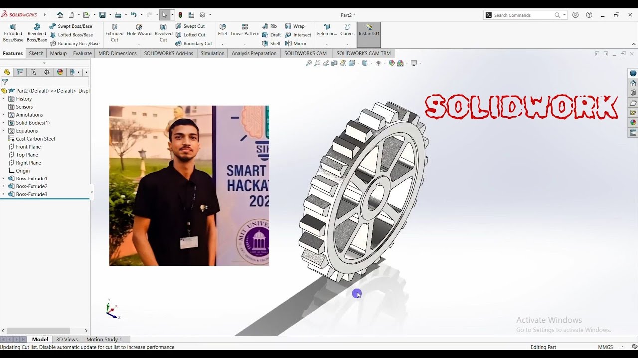 Section a part 1 SOLIDWORKS 2024 / CSWA || By AutoCAD wallah ...