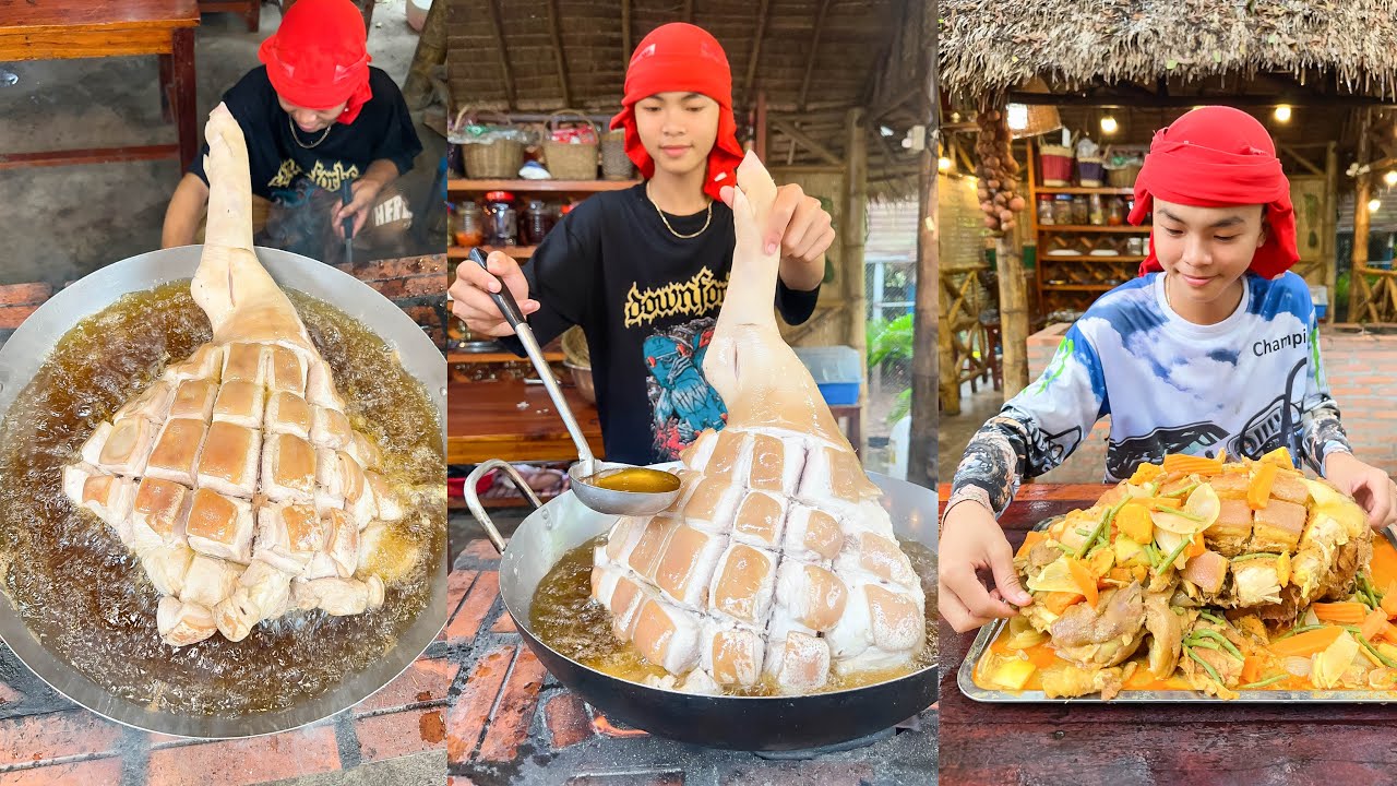 Cooking with chef Ny: Big pig leg curry recipe - Delicious pig leg ...