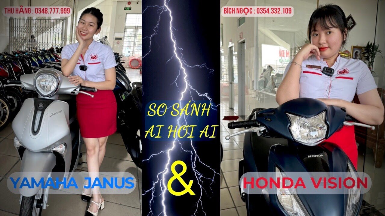 So sánh và đánh giá ưu điểm của Honda Vision và Yamaha Janus 2023 có gì khác nhau ? - YouTube