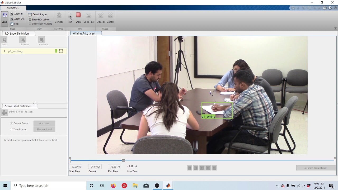 Creating writing no-writing ground truth using MATLAB 2019a - YouTube