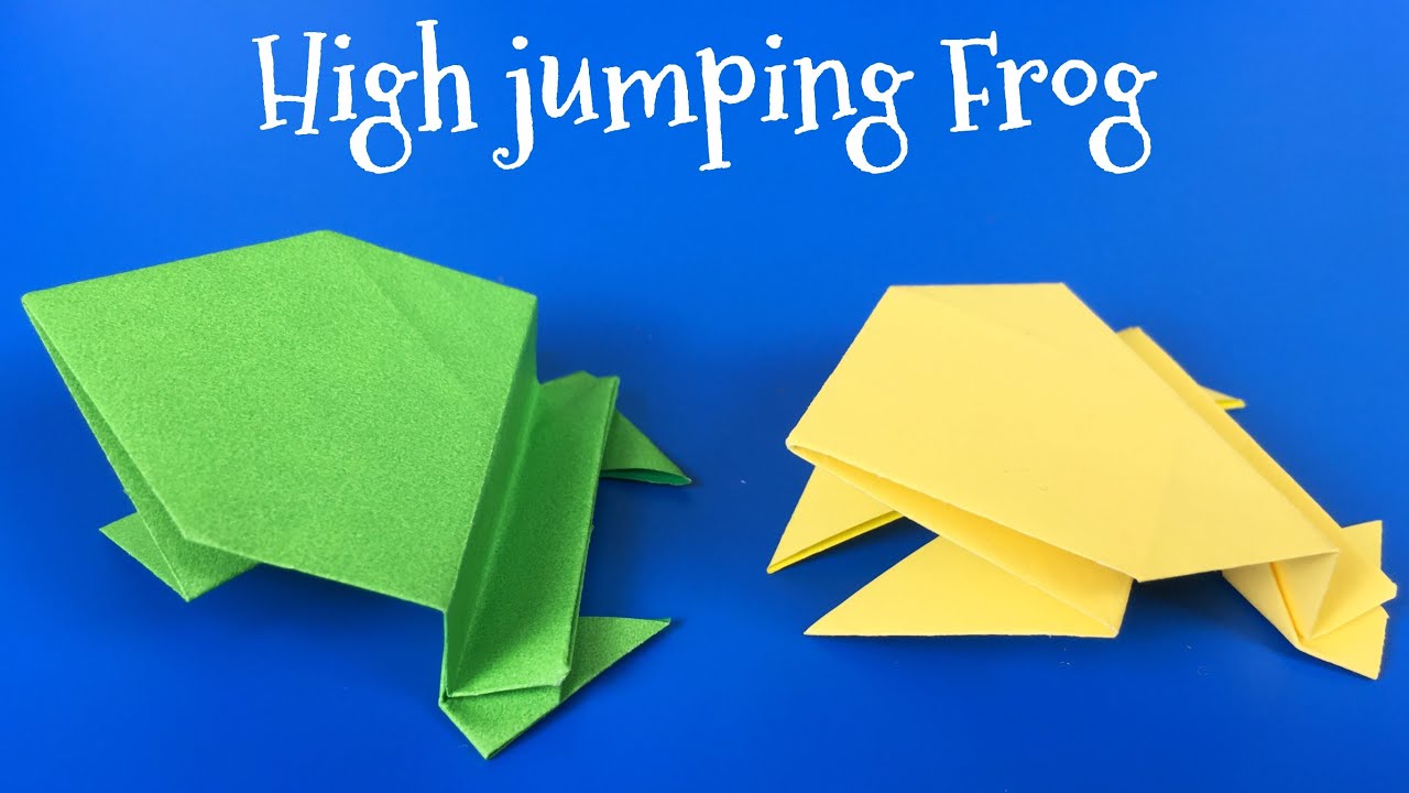 How to make a high jumping frog with origami 🟩 make a frog out of just ...