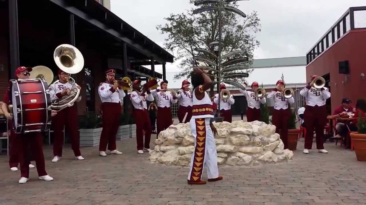 Florida State Band marching to the College Park Restaurants! - YouTube