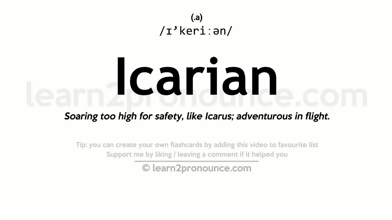 Pronunciation of Icarian | Definition of Icarian - YouTube