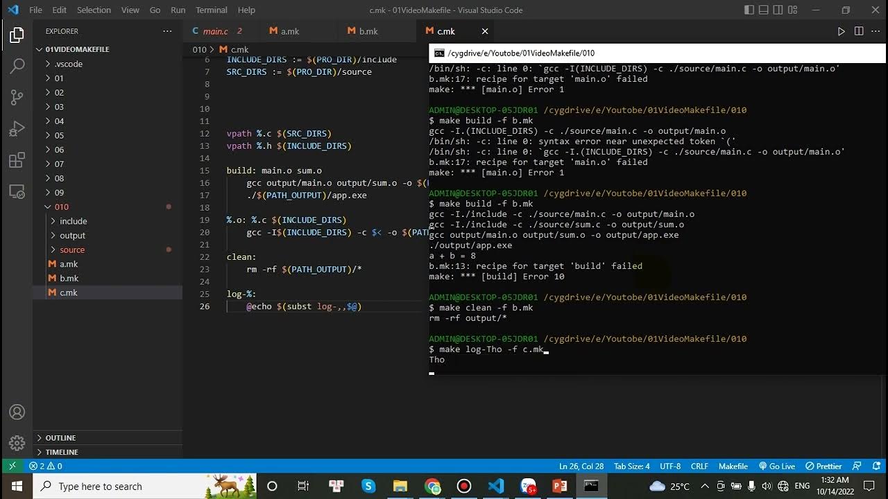 011 Các Lệnh Subst Willcard Trong Makefile Makefile Youtube