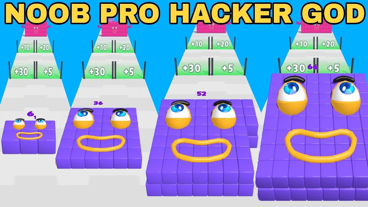 NOOB VS PRO VS HACKER VS GOD in NumbersBlocks - YouTube