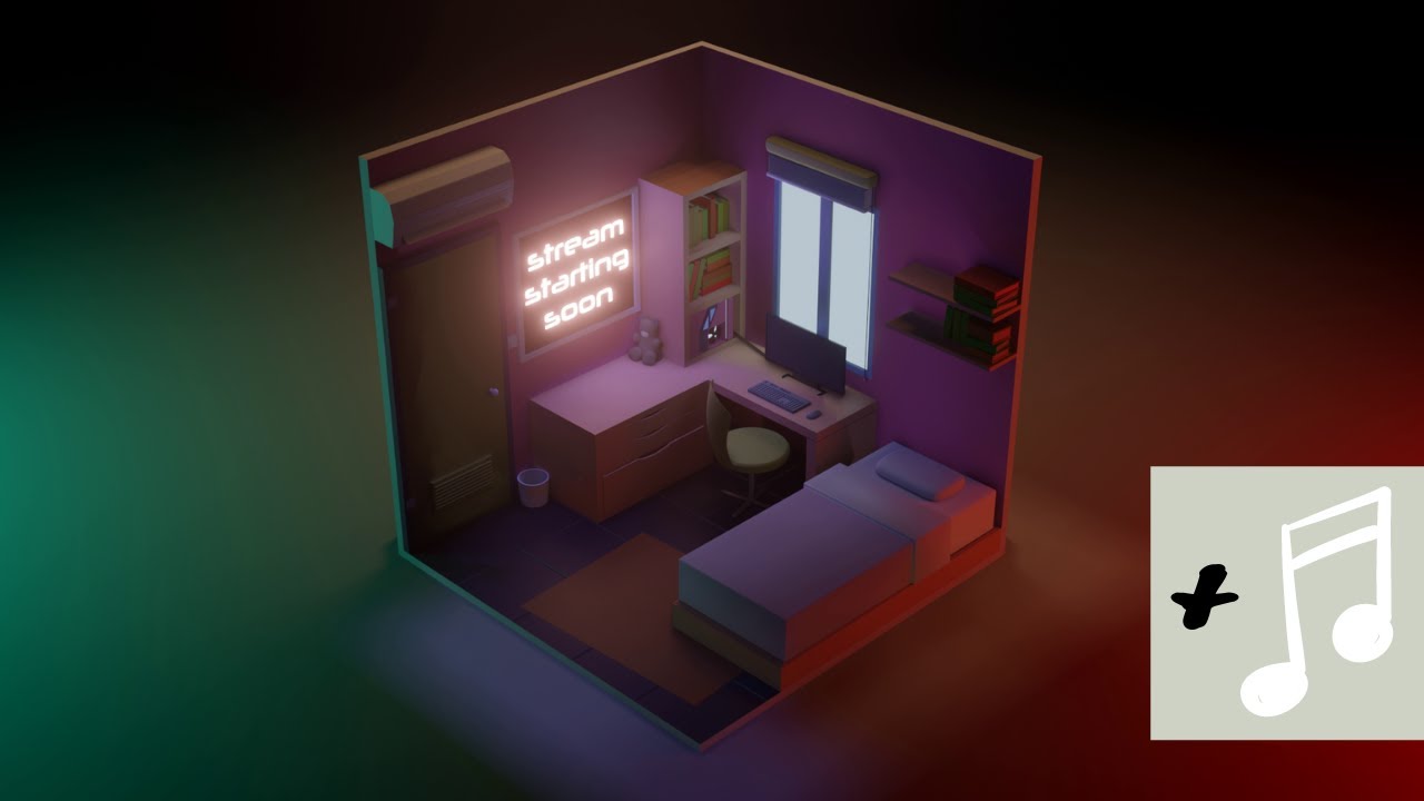 Free to Use - 3D Looping Stream Starting Soon Pink Bedroom with Music ...