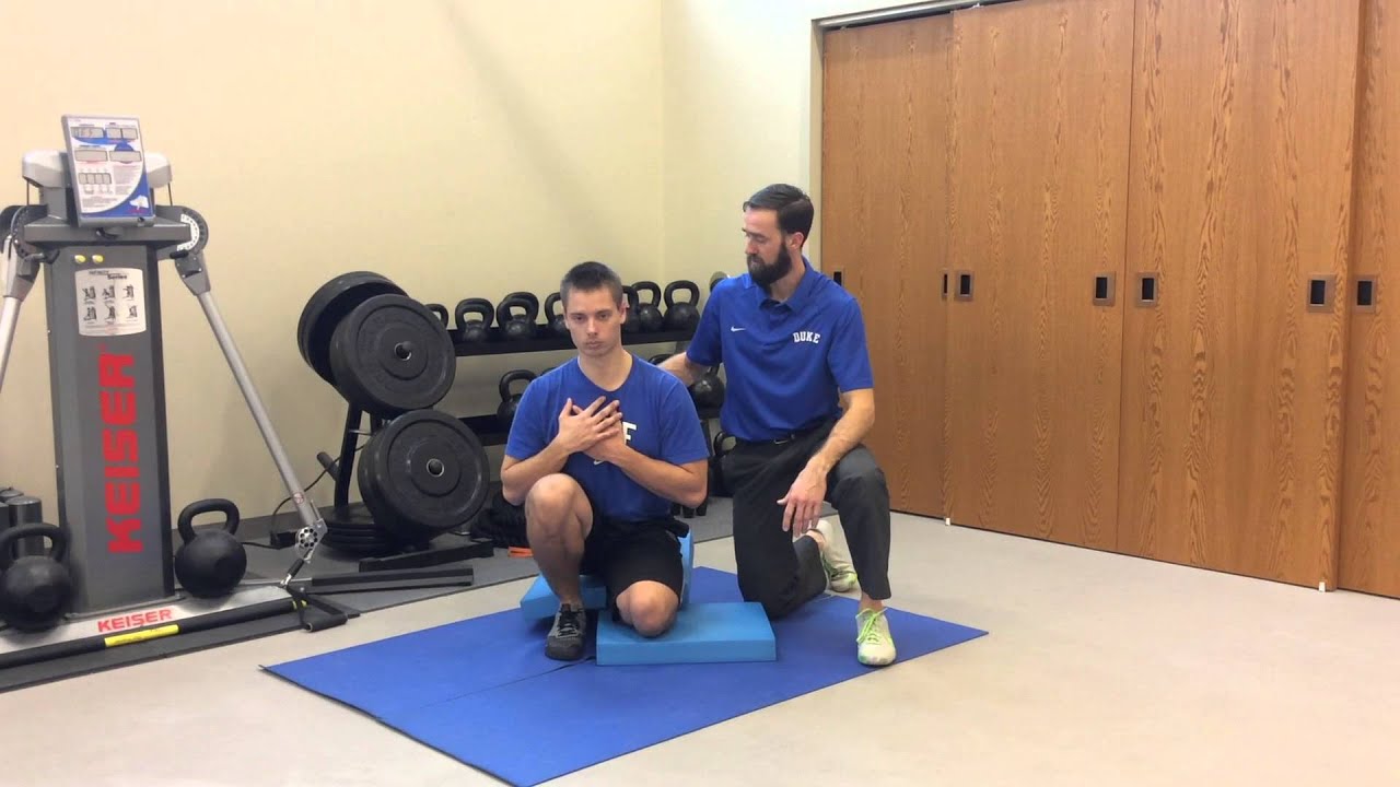 Kneeling T Spine Mobilization Progression - YouTube