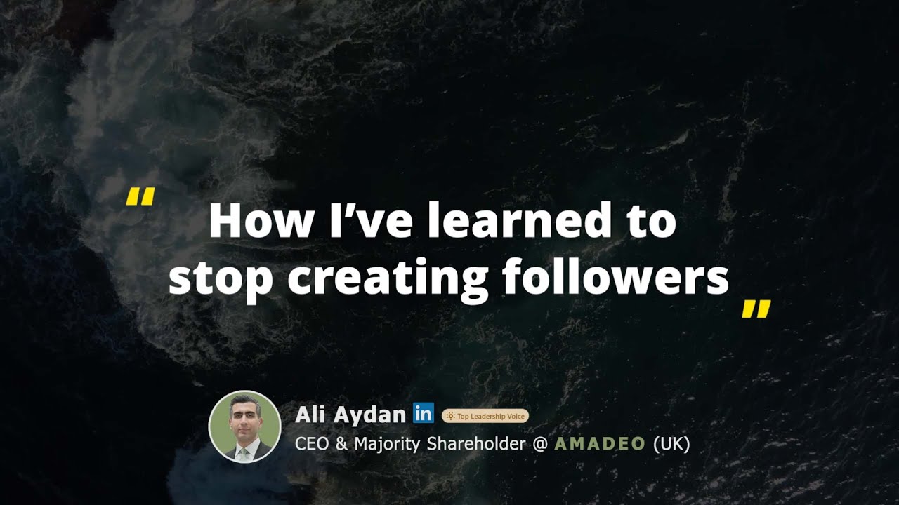 Ali Aydan - How I’ve learned to stop creating followers - YouTube