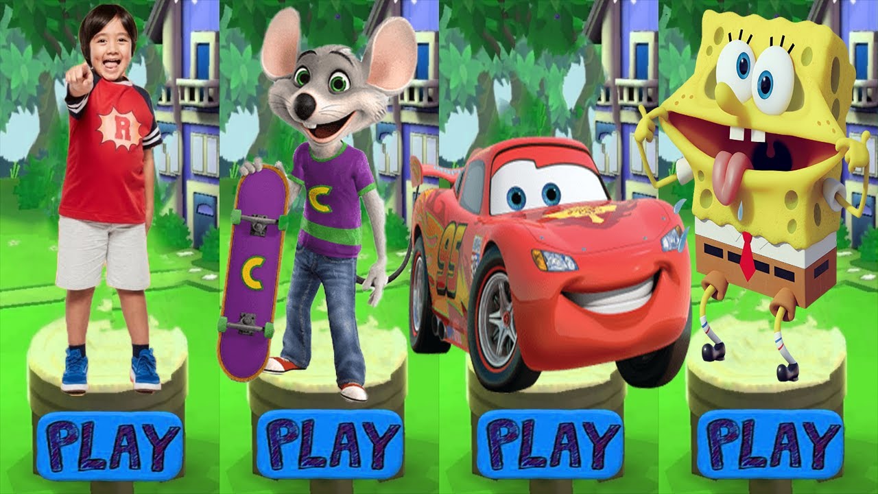 Tag with Ryan vs Chucky Cheese Skate Run vs Silver Mcqueen Subway Run ...