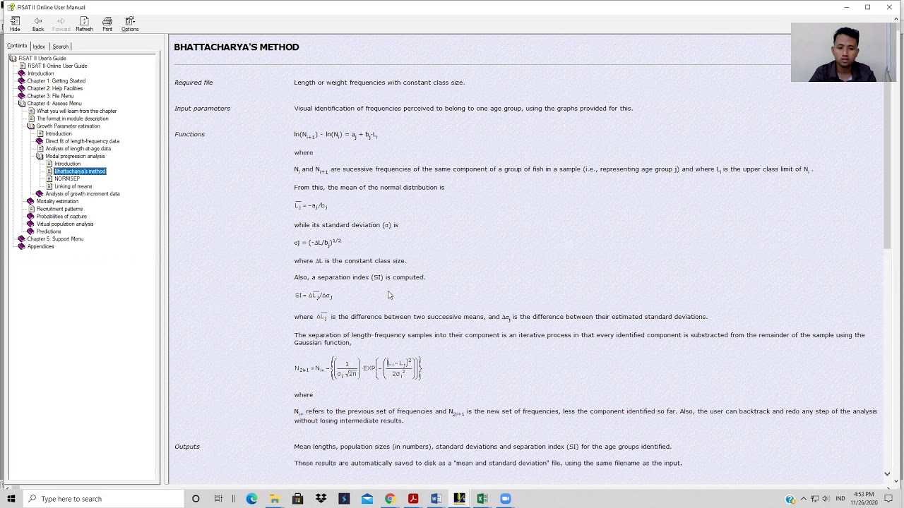 Growth Parameters using FiSAT II (Bhattacharya's Method & NORMSEP ...