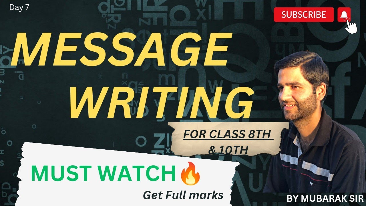 #day7 MESSAGE WRITING FOR CLASS 10TH AND CLASS 8TH.... - YouTube