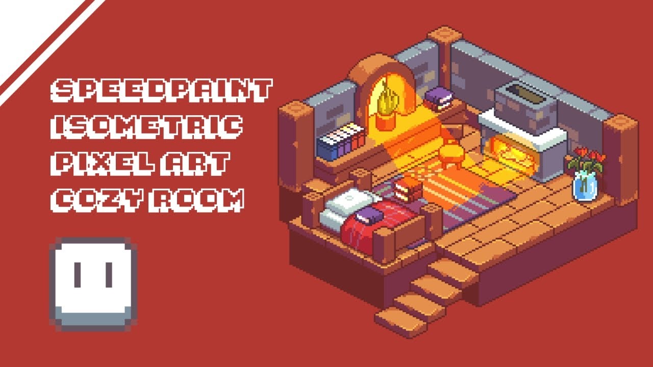 Cozy Room Isometric Pixel Art || Speedpaint || Aseprite - YouTube