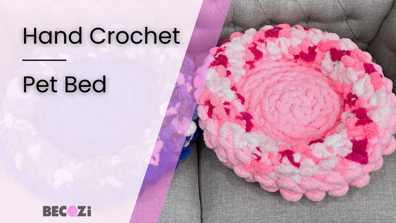 HAND CROCHET A CHUNKY CHENILLE CAT BED/BECOZI YARN - YouTube