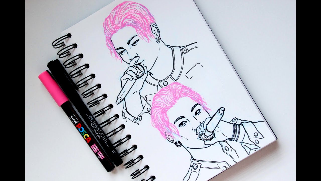 Late INKTOBER: drawing Taeyang #2 - YouTube